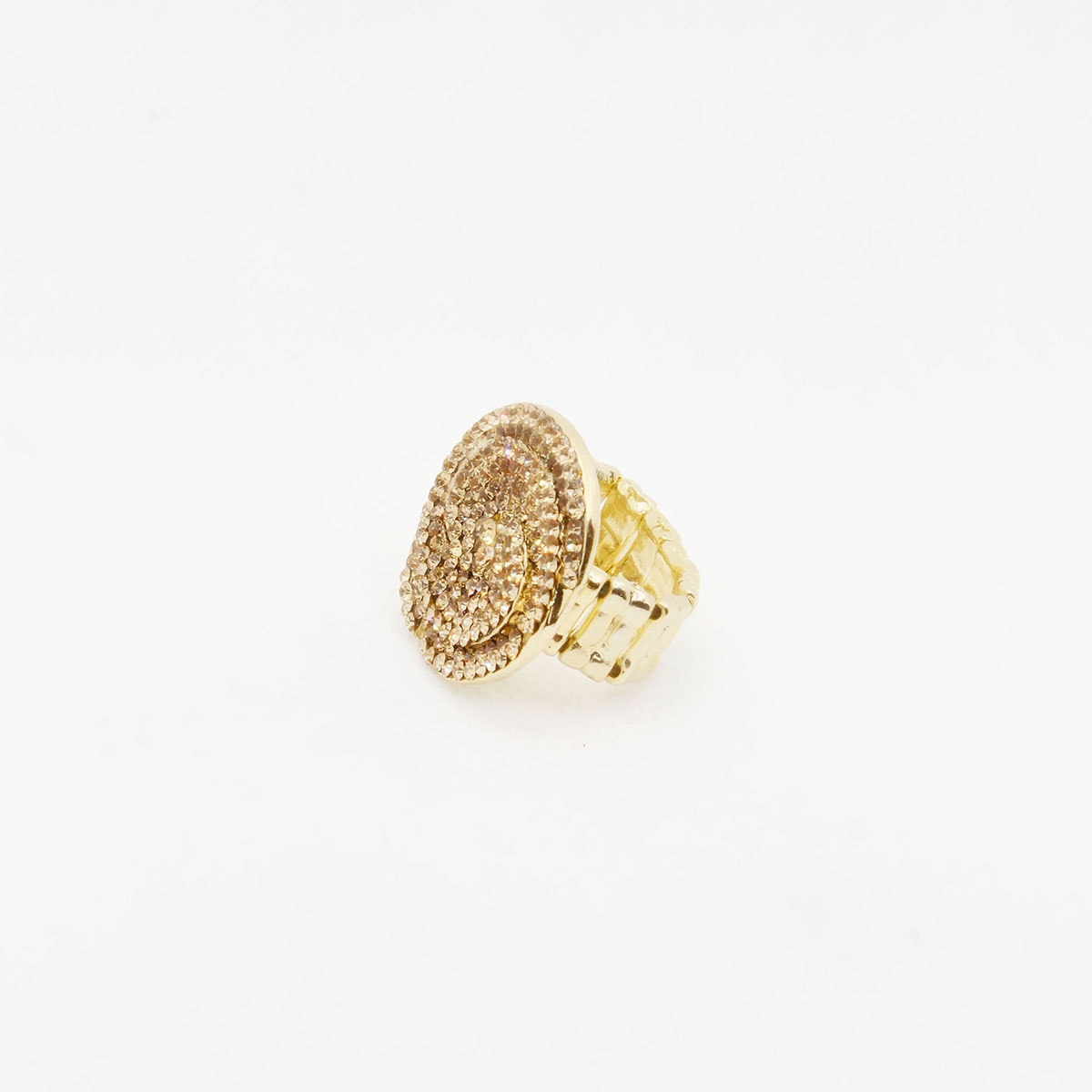 Anel oval dourado com pedras - Anel oval dourado com pedras - RAQUEL ...